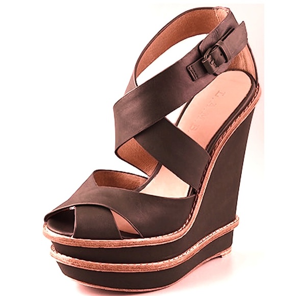 L.A.M.B. | Shoes | Lamb Angela Platform Wedge Leather Sandals | Poshmark